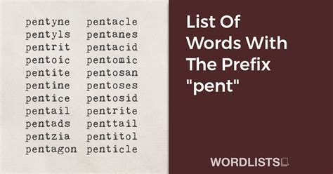 List Of Words With The Prefix Penta