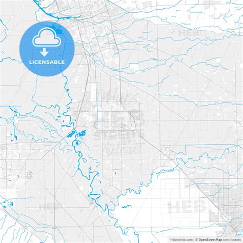 Rich Detailed Vector Map Of Manteca California Usa Hebstreits
