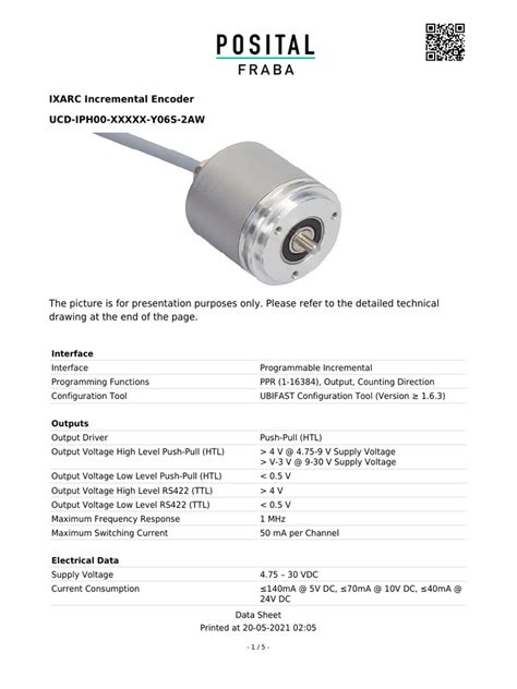 Posital Ucd Iph00 Xxxxx Y06s 2aw Incremental Encoder Data Sheet Pdf