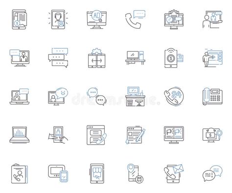 Smartph Line Icons Collection Technology Wireless Connectivity