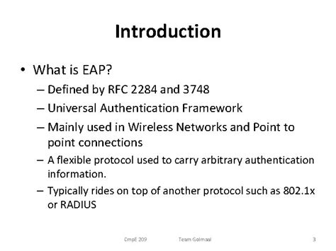 Eap Overview Extensible Authentication Protocol Team Golmaal Vaibhav