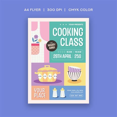 Premium Vector Cooking Class Flyer