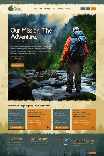 Adventurous Layout Web With Outdoor Theme Effect Active Webs America Polictic Concept Idea Figma