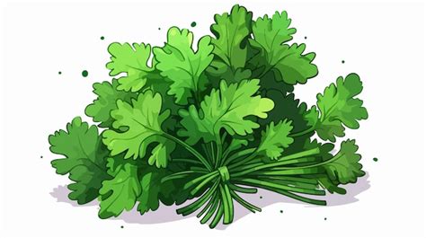 Um Desenho De Uma Planta Com Folhas Verdes Vetor Premium