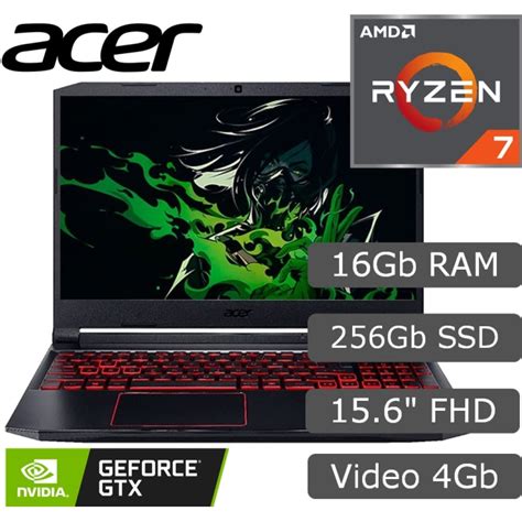 laptop acer nitro an515 55 77qb amd ryzen 7 5800h memoria ram 16gb
