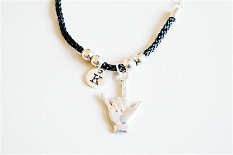 Sign Language Bracelet Sign Language Jewelry I Love You Etsy