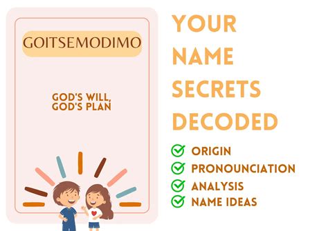 Goitsemodimo Christian Name Meaning And Pronunciation
