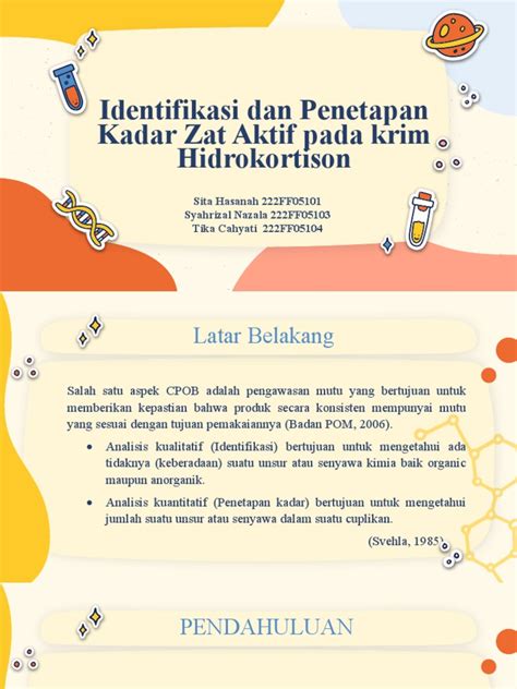 Identifikasi Dan Penetapan Kadar Zat Aktif Pada Krim Hidrokortison Kel 31 Pdf