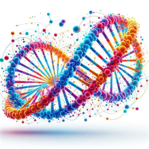 Premium Photo Colorful Dna Structure In White Background