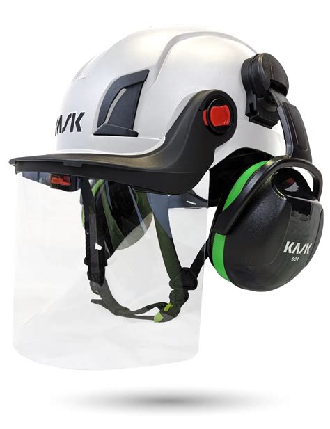 White Kask Zenith X2 Ansi Safety Helmet With Full Face Shield And Brim