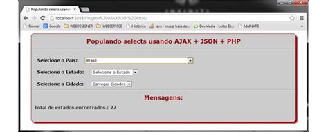 Populando Selects Dinamicamente Com Ajax Json E Php Devmedia