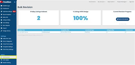 Bulk Revision Item Quantity Frooition