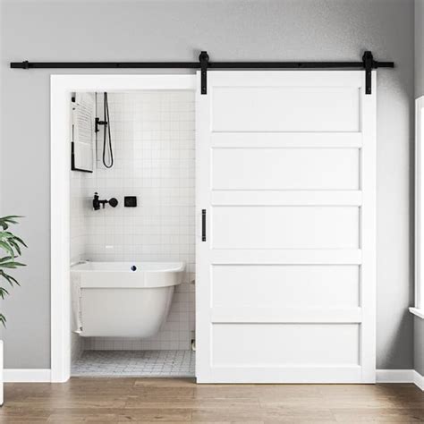 Ark Design 48 In X 84 In Paneled 5 Lites White Mdf With Pvc Finished