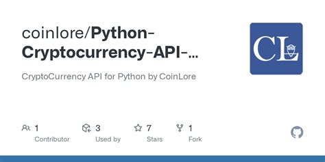 Github Coinlorepython Cryptocurrency Api Coinlore Cryptocurrency