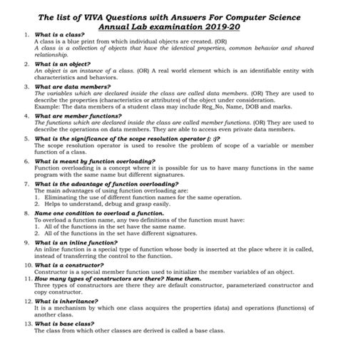 Viva Question Computer Science Notes Teachmint