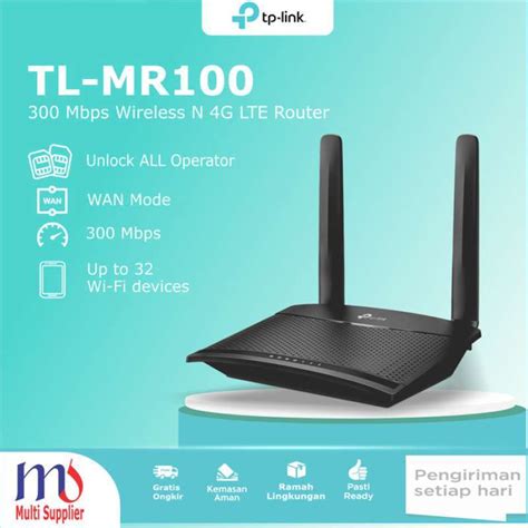 Promo Tp Link Tl Mr100 300 Mbps Wireless N 4g Lte Router Diskon 23 Di Seller Praptuma