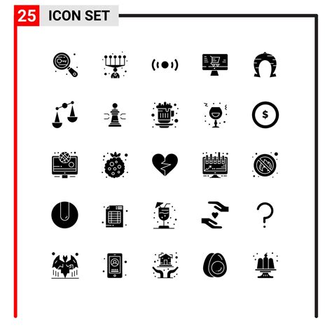 25 Thematic Vector Solid Glyphs And Editable Symbols Of Fortune Marketing Basic Online Ux