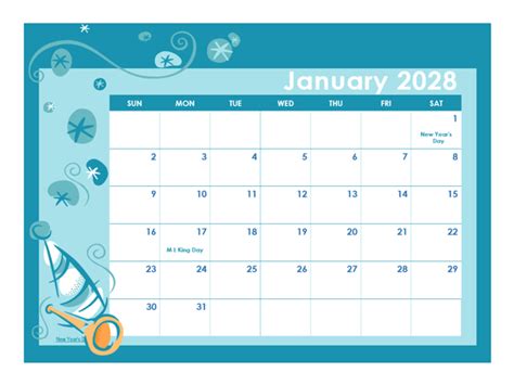 2028 Calendar Template In Colorful Design Free Printable Templates