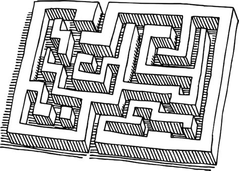 Premium Vector A Drawing Of A Maze With The Word Maze On It