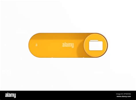 yellow toggle switch slider with folder icon on a white background 3d
