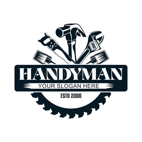 Handyman Service Logo Template Vintage Style Stock Vector