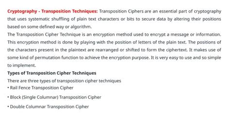 Cryptography Transposition Presentationpptx