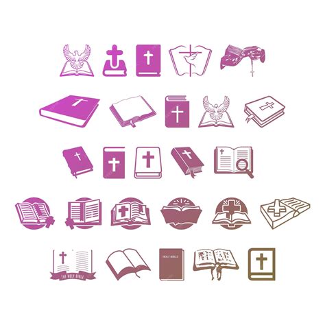 Premium Vector Holy Bible Icons Items Gradient Effect Photo 