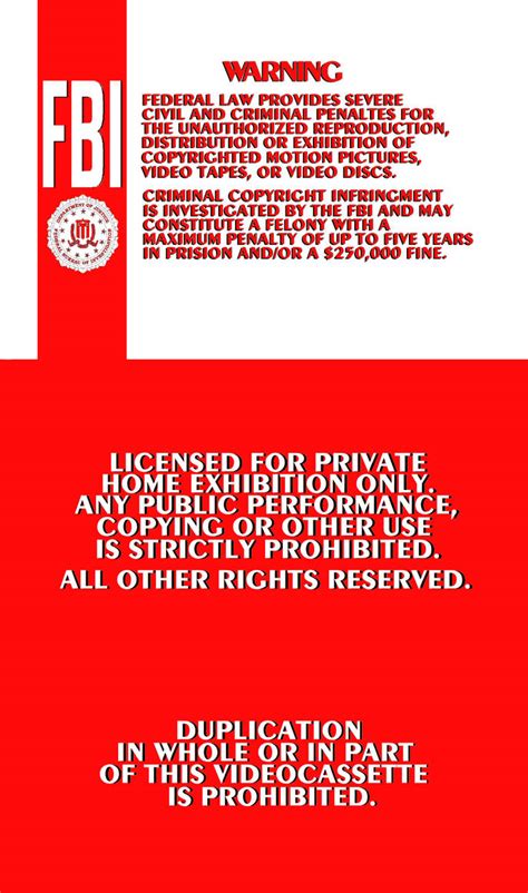 Red Disney Vhs Warning Screen Remastered By Gray Lord On Deviantart