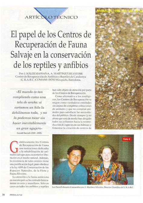 Pdf El Papel Centro De Recup Espacios Naturales De La Flora Y Fauna Silvestre La