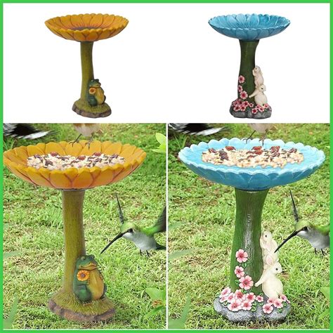 Bird Baths For Outdoors Cute Bunny Rabbit Bird Bath Bowl Hummingbirds