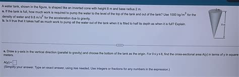 A Water Tank Shown In The Figure Is Shaped Like An Inverted Cone With