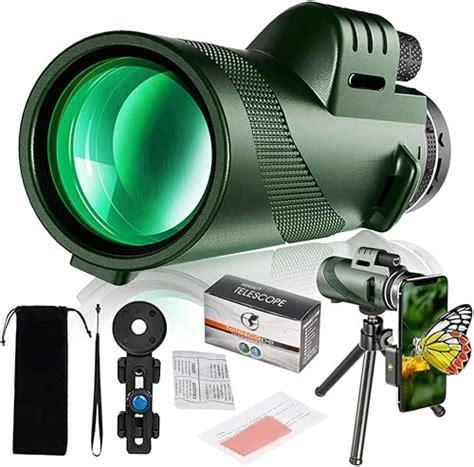 Telescopio Monocular Hd De 80 X 100 Para Adultos Con Smartphone