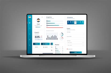 Premium Vector User Interface Of An Analysis Panel On A Laptop Ux Ui
