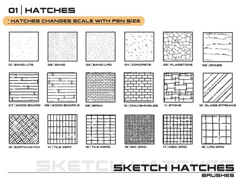 Architecture Sketch Hatch Set Architecture Brush Set For Procreate