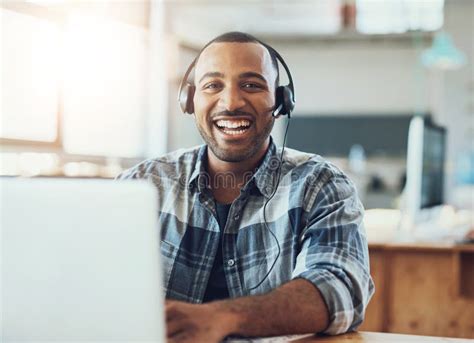 Black Man Virtual Assistant And Portrait For Helping In Office Laptop