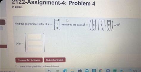 solved 2122 assignment 4 problem 4 1 point find the