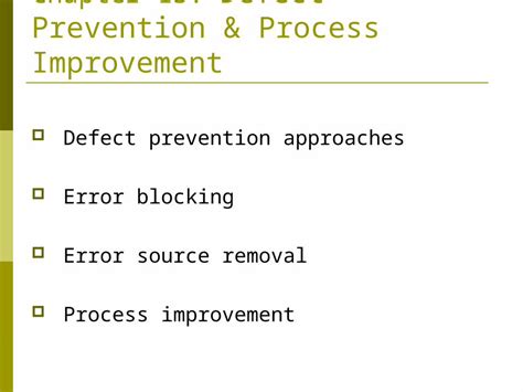 ppt chapter 13 defect prevention and process improvement defect