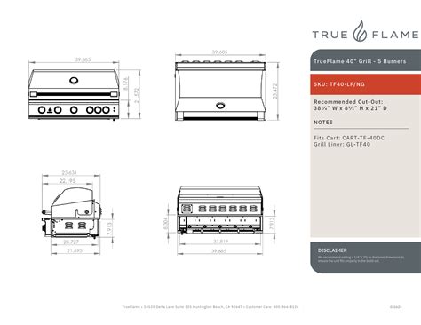 Trueflame Tf25 Ng Gas Grill User Manual