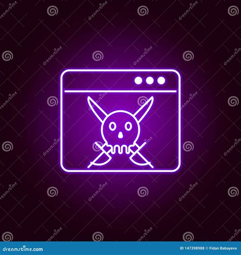 Hacker Pirate Icon In Neon Style Can Be Used For Web Logo Mobile