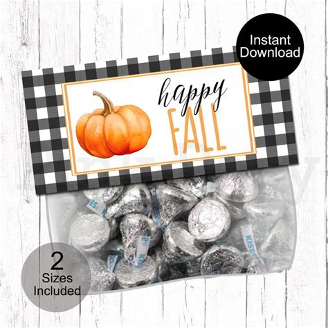Happy Fall Bag Toppers Fall Treats Treat Bag Toppers Printable Candy