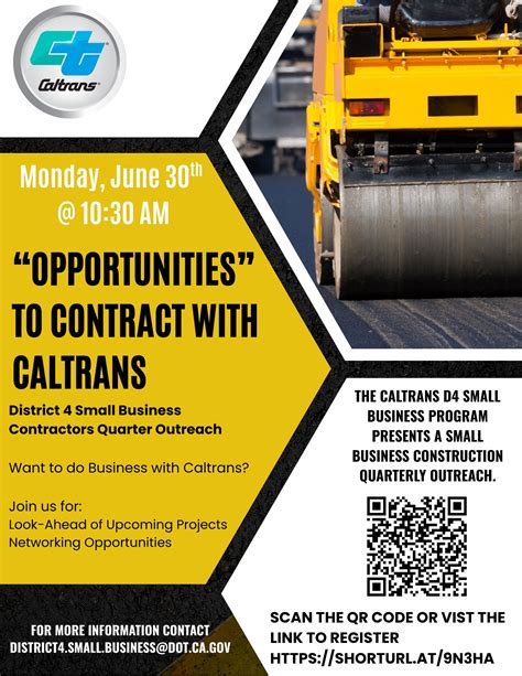 Caltrans Caltrans D4 Will Host A Small Business Virtual Contractors