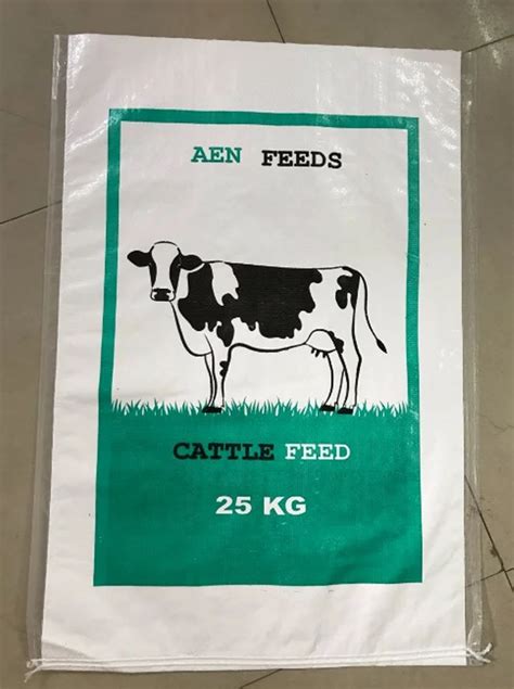 Printed Pp Cattle Feed Packaging Bags Storage Capacity 25 Kg And Above