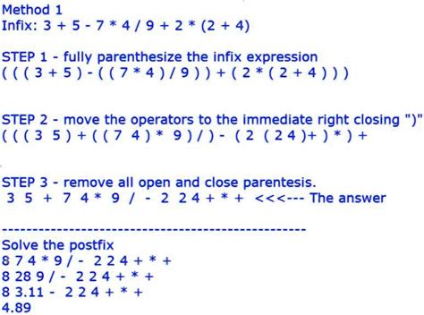 solved convert the following infix expression into a postfix notation