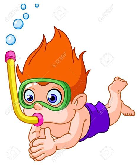Niño buceando en el mar ilustración png bajo el mar clipart bucear buceo png y psd para