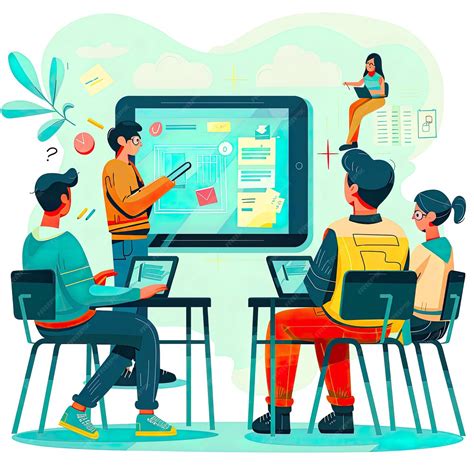 Premium Photo Llustration Of A Collaborative Classroom Scene With