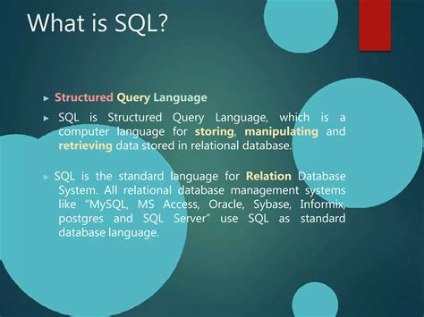 Sql Pptx Databases Computer Software And Applications