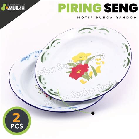 Jual Lebih Hemat Set 2 Piring Seng Bunga Piring Makan Piring Jadul Piring Kuno
