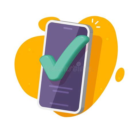 Cell Phone 3d Check Mark Vote Poll Icon Vector Graphic Illustration Cellphone Smartphone