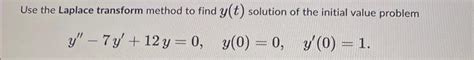 Solved Use The Laplace Transform Method To Find Y T Chegg