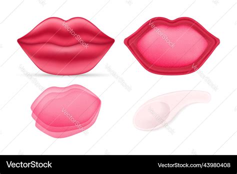Hydrogel Lip Patches Moisturizing For Dry Vector Image